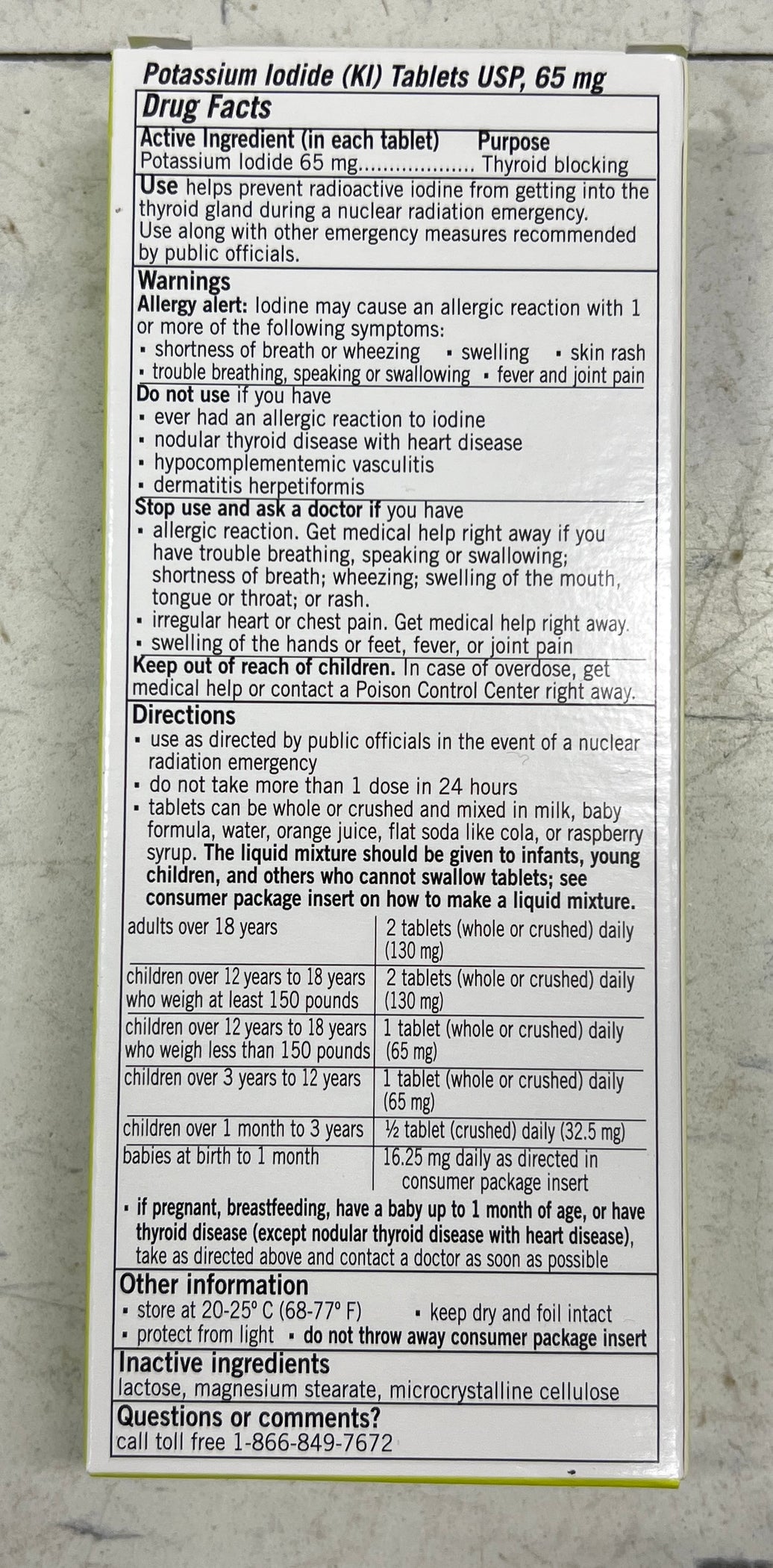 ThyroSafe Potassium Iodide tablets — Special Operations Equipment